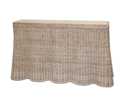 Scallop Wicker Console Table 48" — Julie & Ev