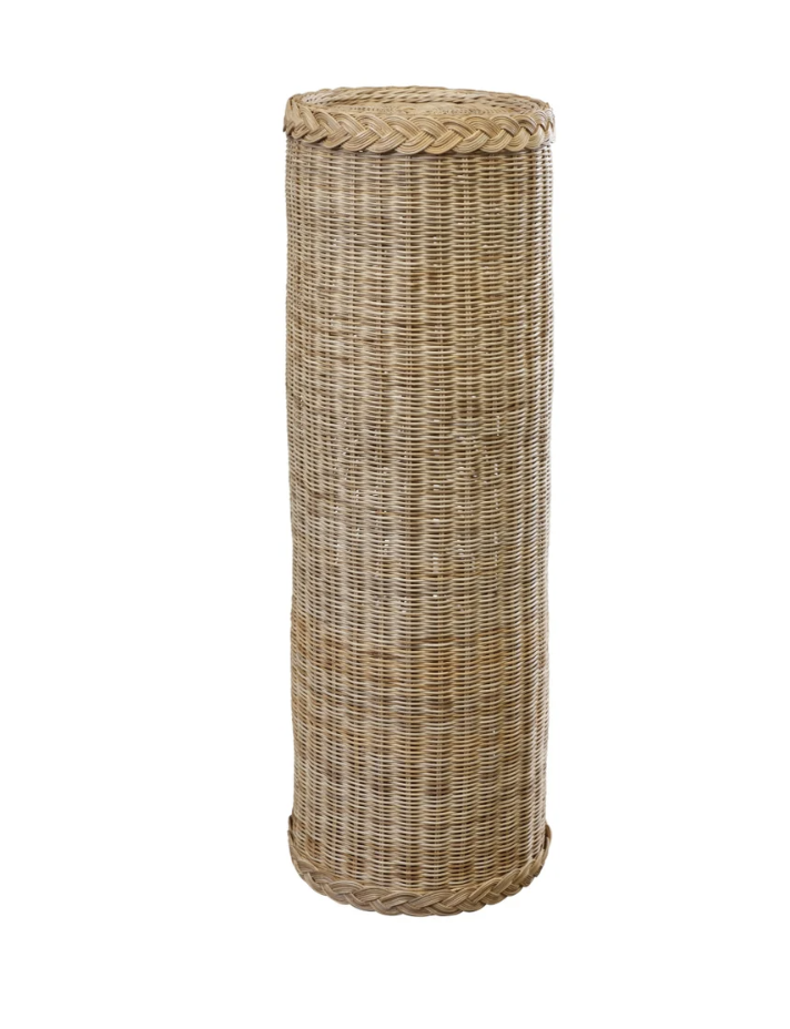 Wicker Braided Column Pedestal Base — Julie & Ev