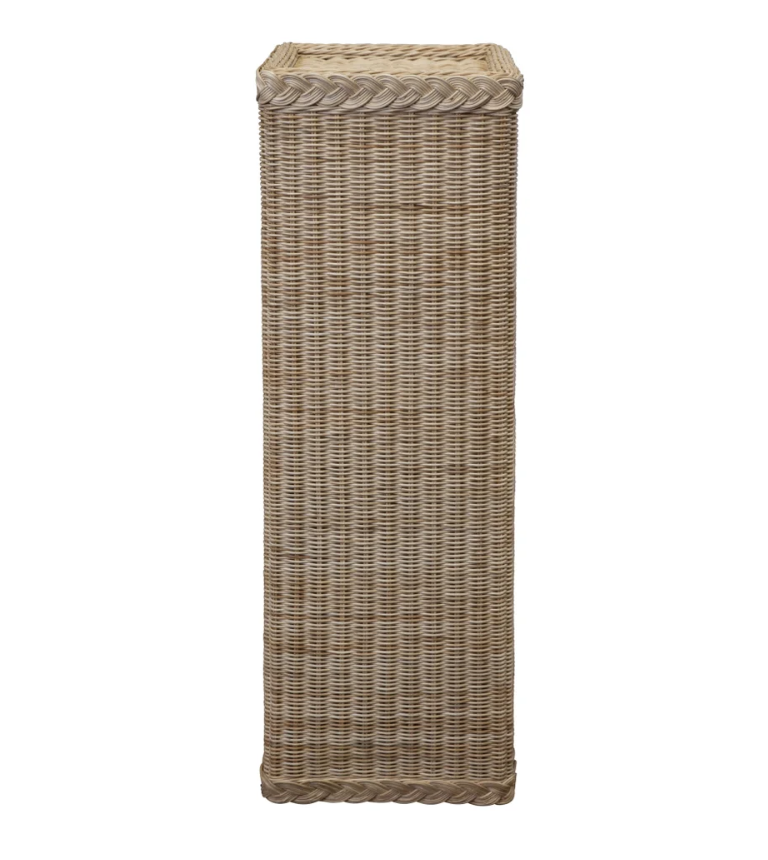 Wicker Braided Square Pedestal Base — Julie & Ev